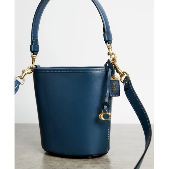 Coach | Bags | Coach Dakota Leather Bucket Bag In Denim Msrp55 Rare Find | Poshmark